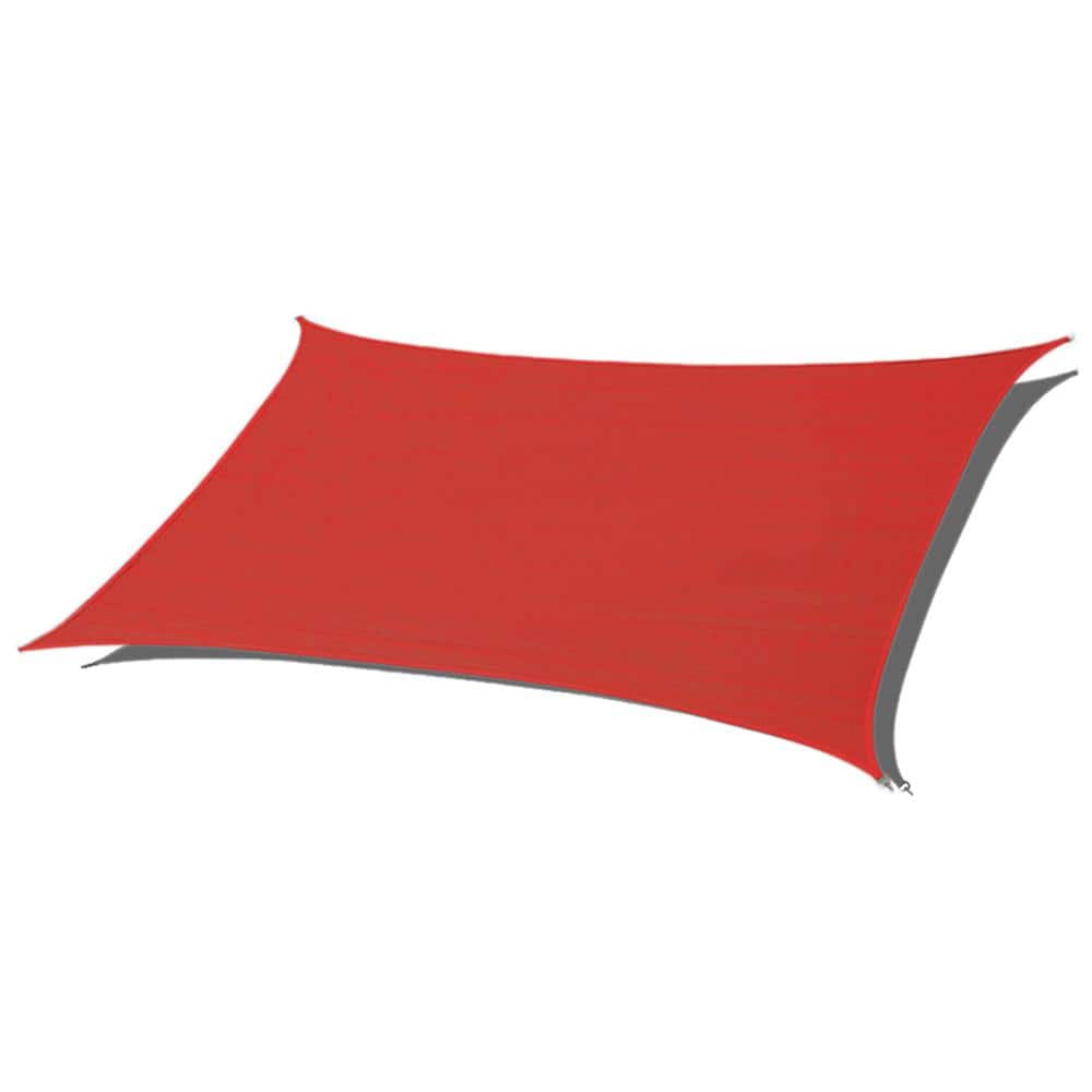 Shade&Beyond 7 ft. x 13 ft. Red Rectangle Sun Shade Sail 185 GSM UV ...