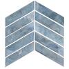 MSI Take Home Tile Sample-Blue Shimmer Chevron 4 in. x 4 in. Glass Mesh ...