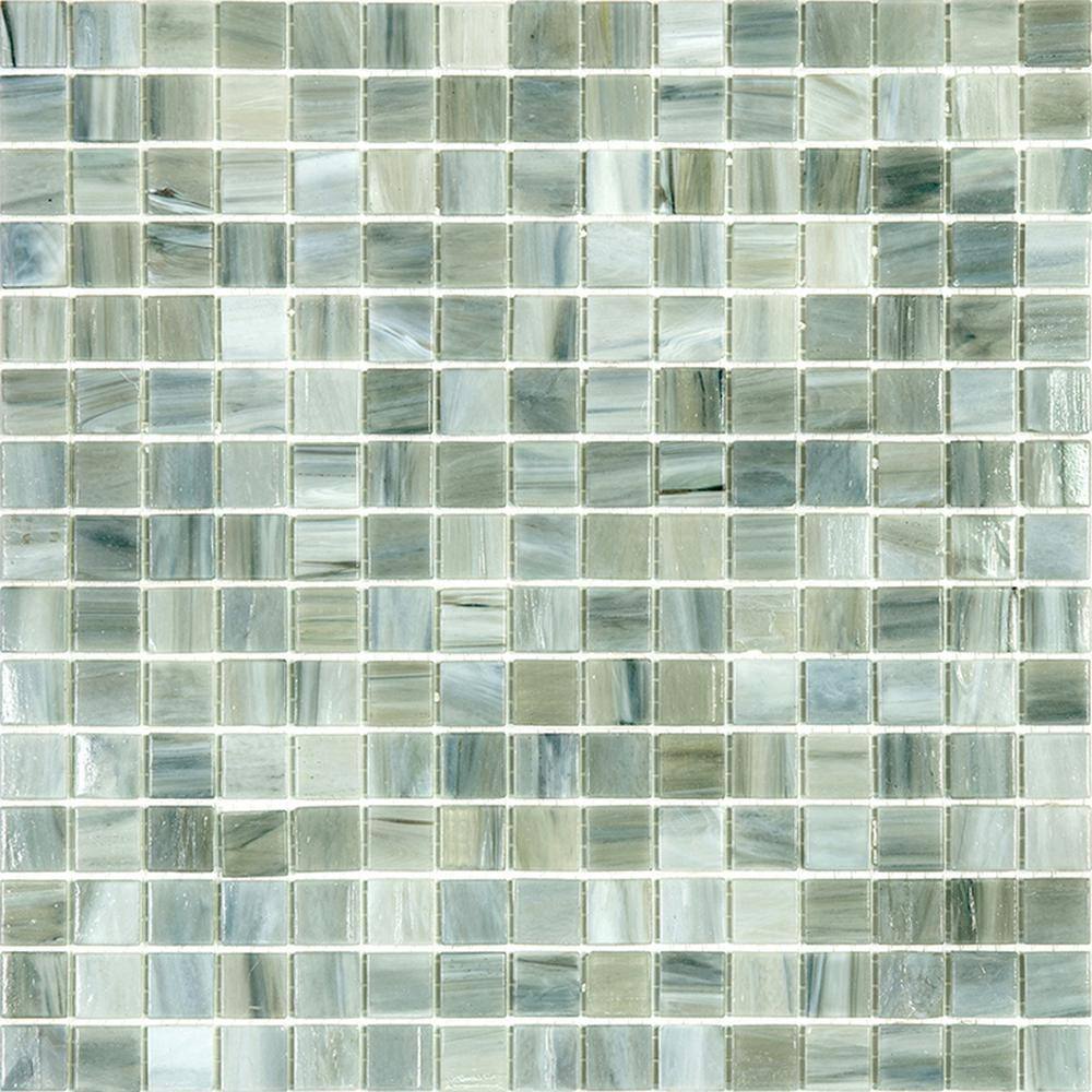 Apollo Tile Celestial Glossy Ash Gray 12 in. x 12 in. Glass Mosaic Wall ...