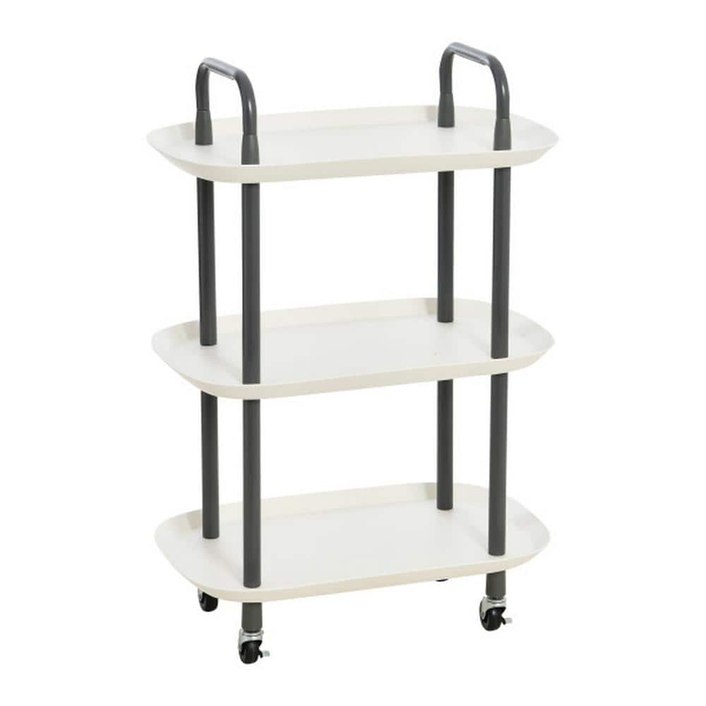 Storied Home Modern White and Dark Grey Plastic and Metal 3-Tier ...