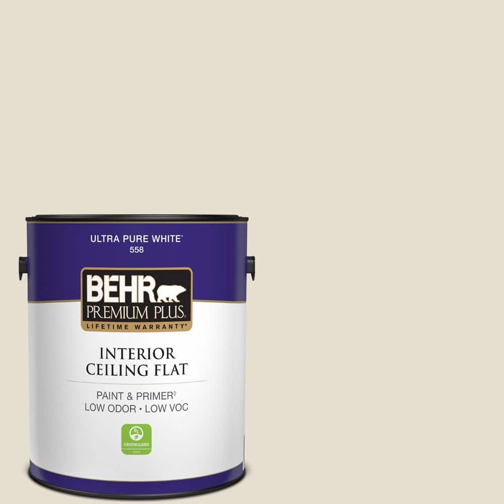 BEHR PREMIUM PLUS 1 gal. #750C-2 Hazelnut Cream Ceiling Flat Interior ...