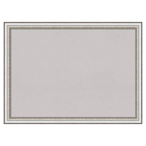 Amanti Art Salon Silver Narrow Framed Grey Corkboard 30 in. x 22 in ...