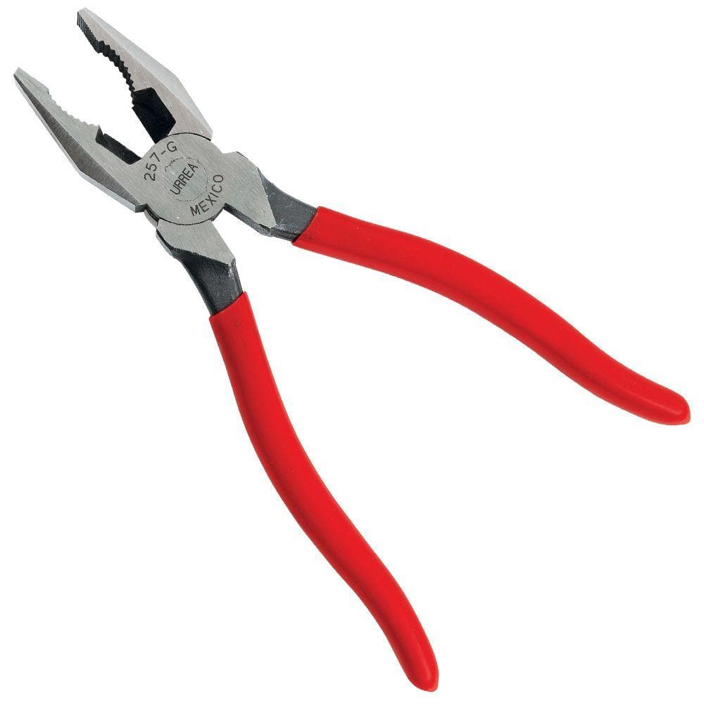 URREA 8-5/8 in. Long Rubber Grip Universal Pliers - Side Cutting ...