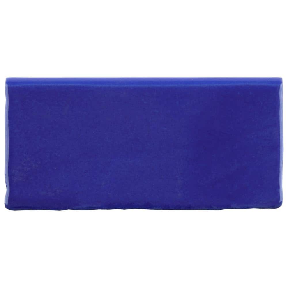 Merola Tile Viva Azul 3 in. x 6 in. Glossy Ceramic Wall Tile Trim ...