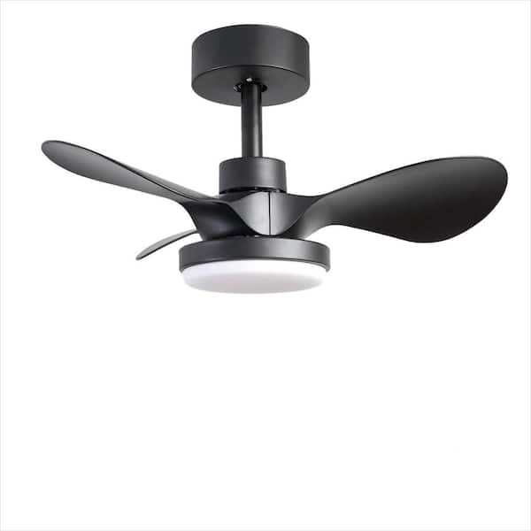 FEKZO 24 in. Smart Indoor Standard Downrod Black Low Profile Ceiling ...