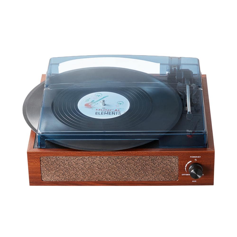 SVOPES 3-Speed Vinyl Record Player Belt-Driven Turntable with 5-Watt ...