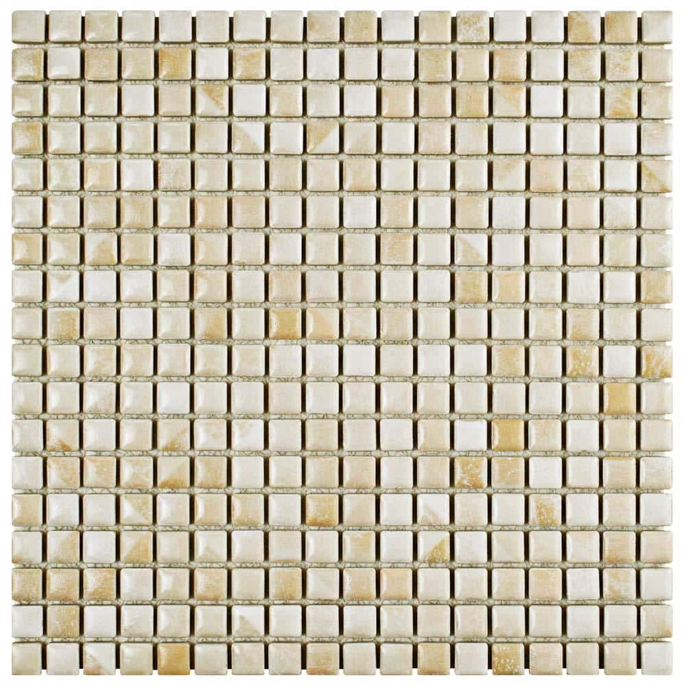 Merola Tile Rustica Mini Perla Bone 12 in. x 12 in. x 8 mm Porcelain ...