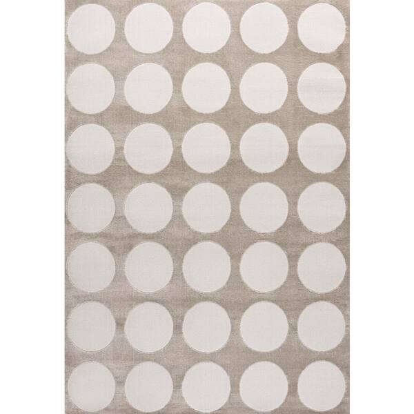JONATHAN Y Adrian Modern Geometric Circle Dot High-Low Beige/Cream 5 ft ...