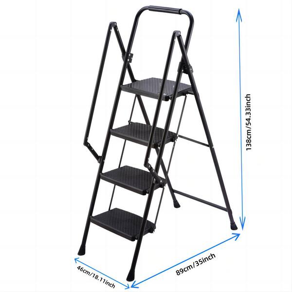 WELLFOR Reach 4.5 ft. Iron and Plastic Step Ladder 10 ft. 300 lb. Load Capacity TL HGY 32758