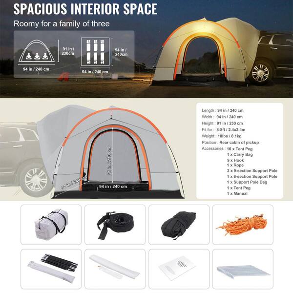 Pick Up Truck Tent GoHimal Pickup Truck Tent, Waterproof PU2000mm ...