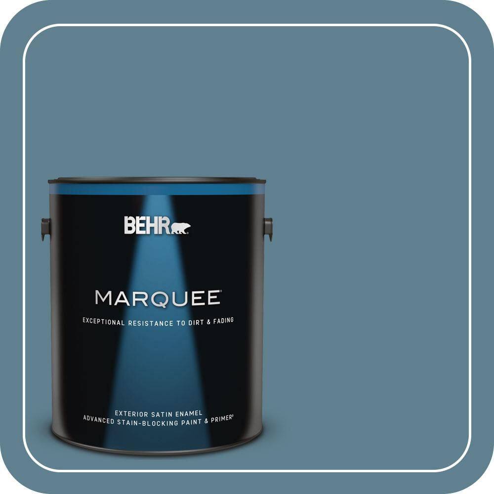BEHR MARQUEE 1 gal. #BXC-36 Aegean Blue Satin Enamel Exterior Paint ...
