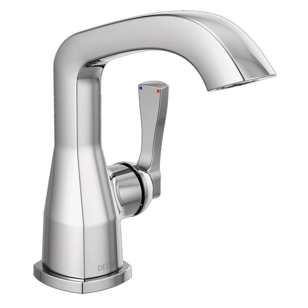 Delta Stryke Single Handle Single Hole Bathroom Faucet in Polished ...