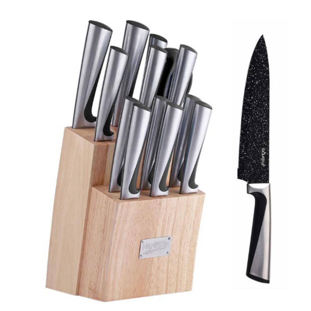 Hampton Forge Orion 14-Piece Stainless Steel Knife Set with Block ...
