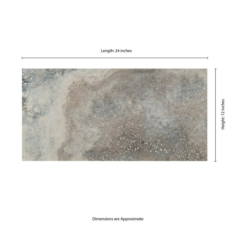 Buy Tuscany Azul 12 in. x 24 in. Polished Porcelain Stone Look Floor ...