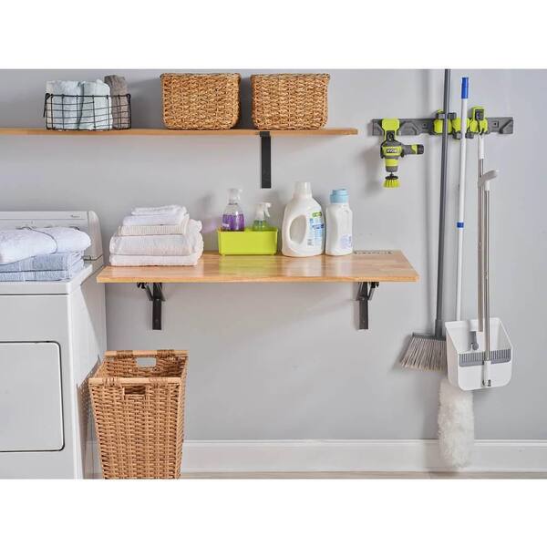 RYOBI Wall Mounted Stow Away Worktable with USB Lithium Clamp Fan Kit ...