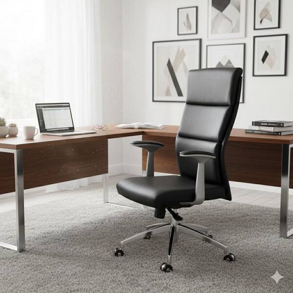 HOME IMPORTS EMPORIUM 43 in. H Faux Leather Adjustable Height Ergonomic ...