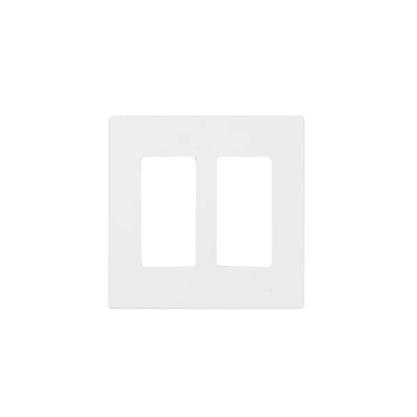 RUN BISON 2-Gang Screwless Decorator/Rocker Plastic Wall Plate, White ...