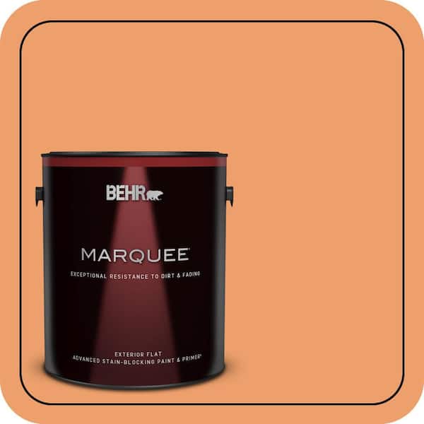 BEHR MARQUEE 1 gal. #250D-5 Florida Mango Flat Exterior Paint & Primer ...