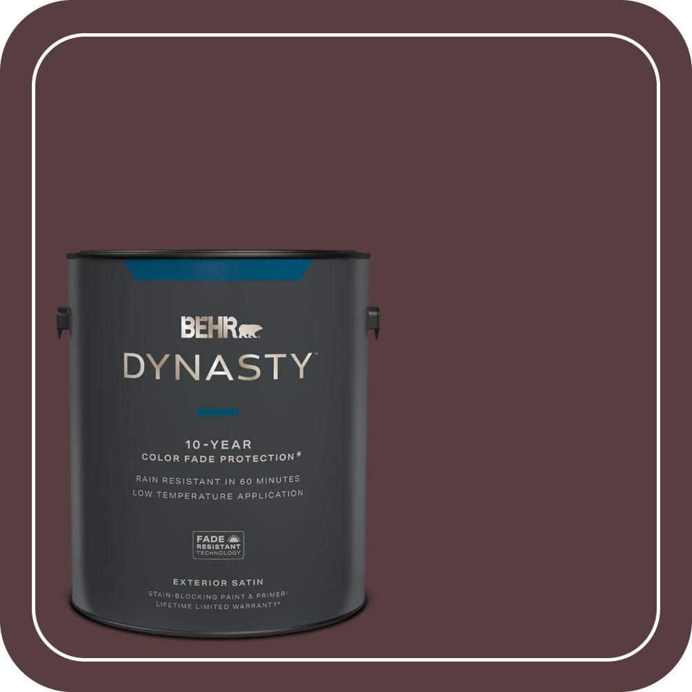 BEHR DYNASTY 1 gal. #PPU1-02 Divine Wine Satin Enamel Exterior Stain-Blocking Paint & Primer ...