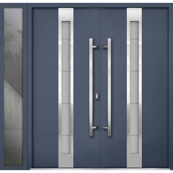 VDOMDOORS 6777 72 in. x 80 in. Right-Hand/Outswing Tinted Glass Gray ...