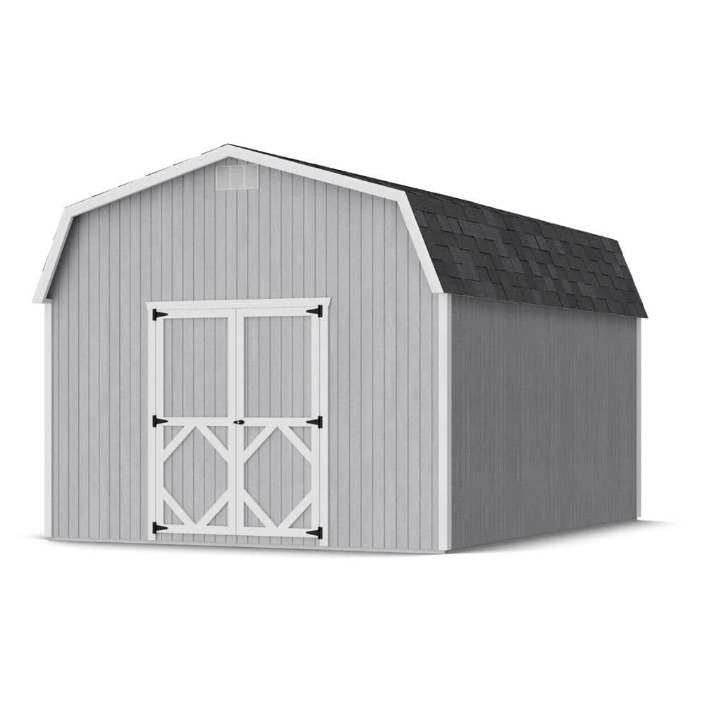 Little Cottage Co. Classic Gambrel 12 ft. x 16 ft. Outdoor Wood Storage ...