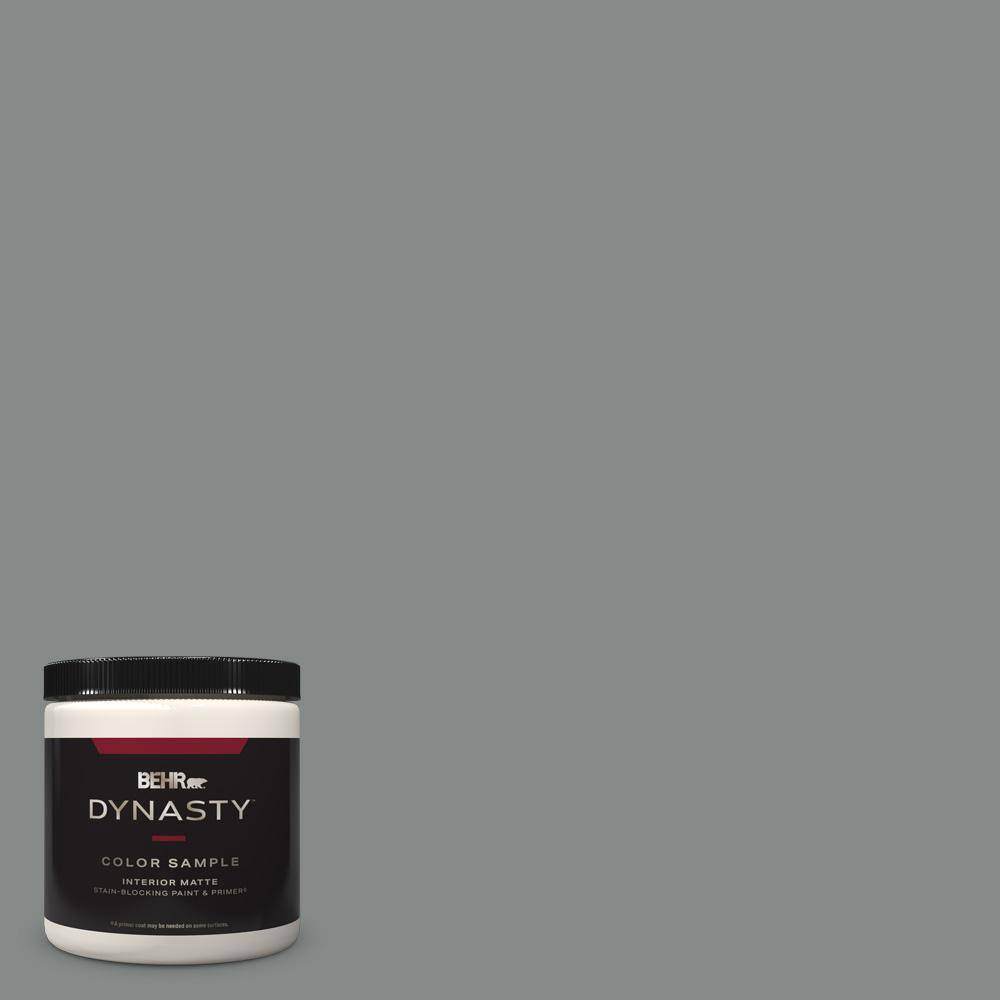 BEHR DYNASTY 8 oz. #N460-5 Slate Rock One-Coat Hide Matte Stain ...