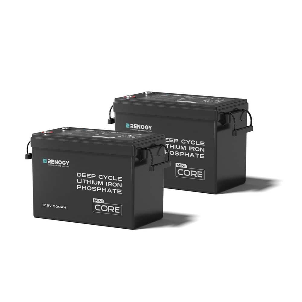 Renogy 2pcs 12.8V 300Ah Lithium LiFePO4 Deep Cycle Battery Rechargeable ...