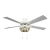 August 52 in. LED Indoor Cream Ceiling Fan with Light 20042 - The Home ...