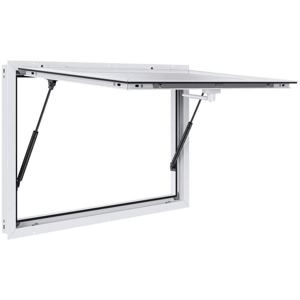 SKYSHALO Concession Window 36 in. x 24 in., Aluminum Alloy Food Truck Service Window with Awning ...