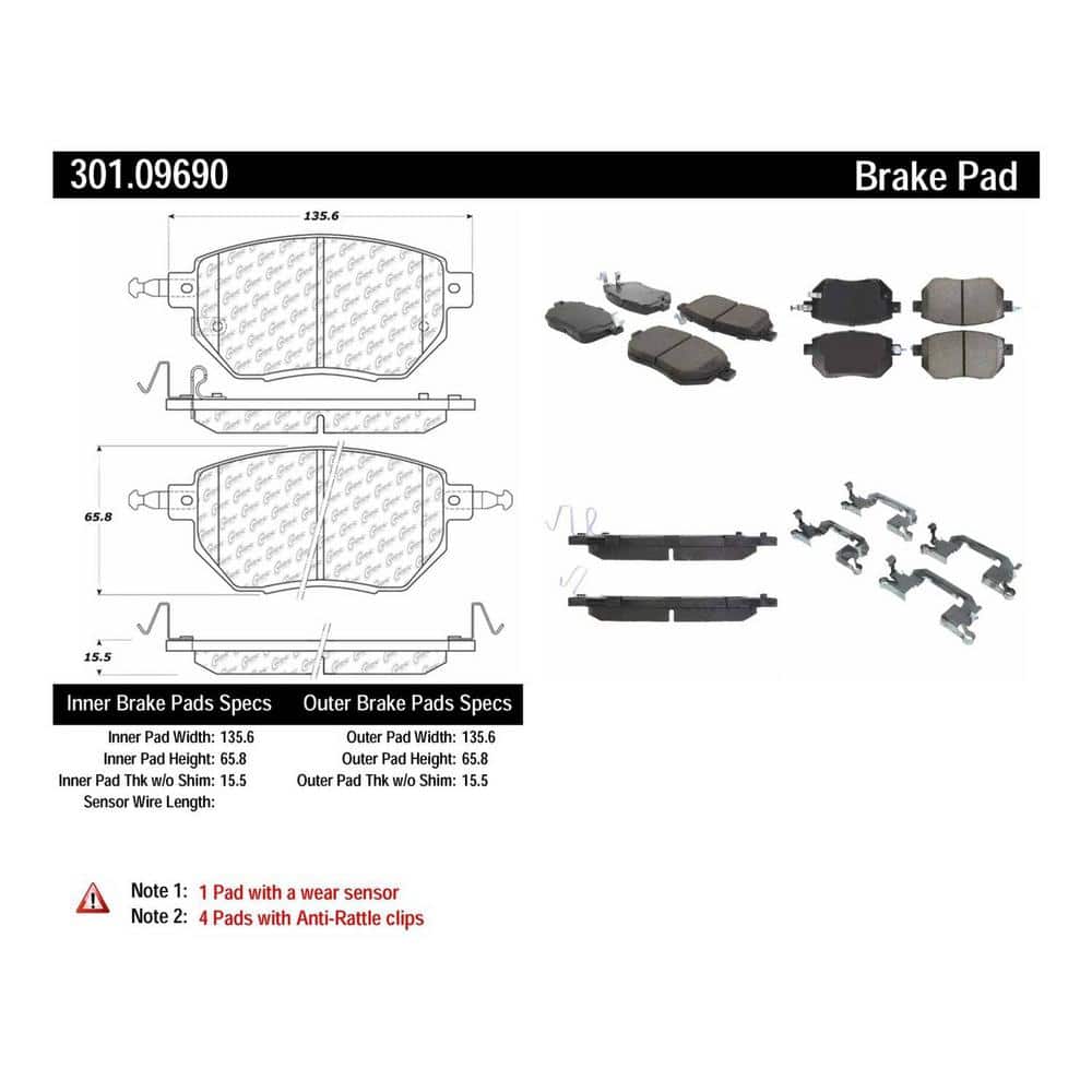 Centric Parts Disc Brake Pad Set 301.09690 - The Home Depot