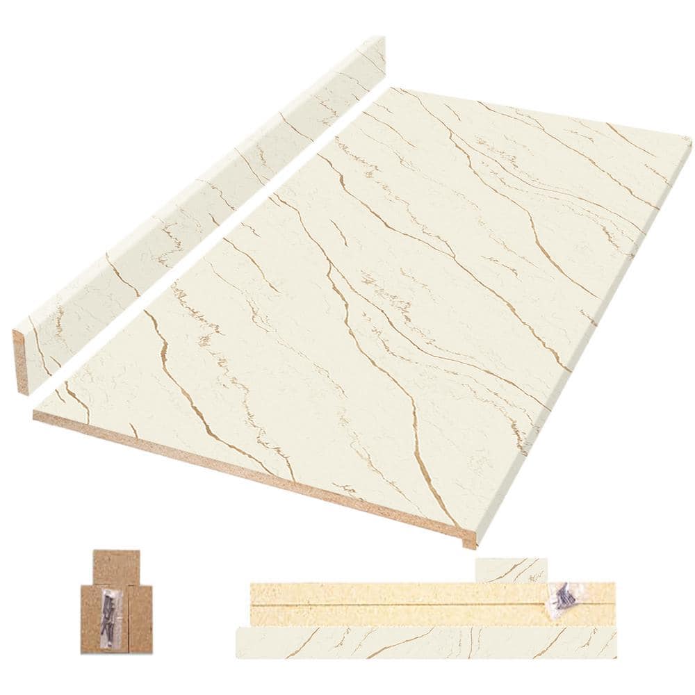 Hampton Bay 8 ft. Straight Laminate Countertop All-Inclusive Kit in ...