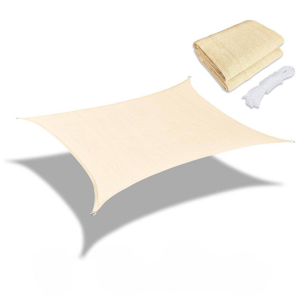 WOCK 13 ft. x 20 ft. HDPE Sun Shade Sail Rectangle Canopy Shades for ...