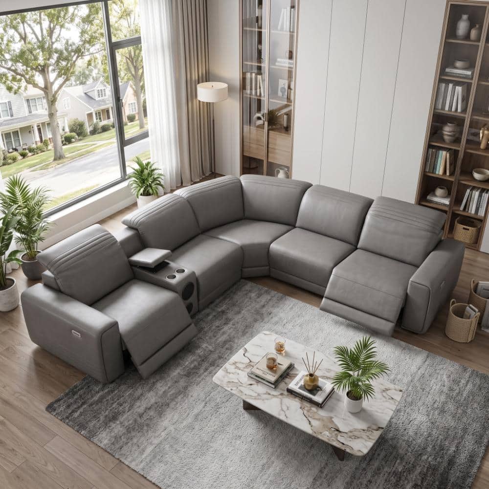 anpport 225 in. Extra Large U-Shaped Power Reclining Sectional Sofa ...