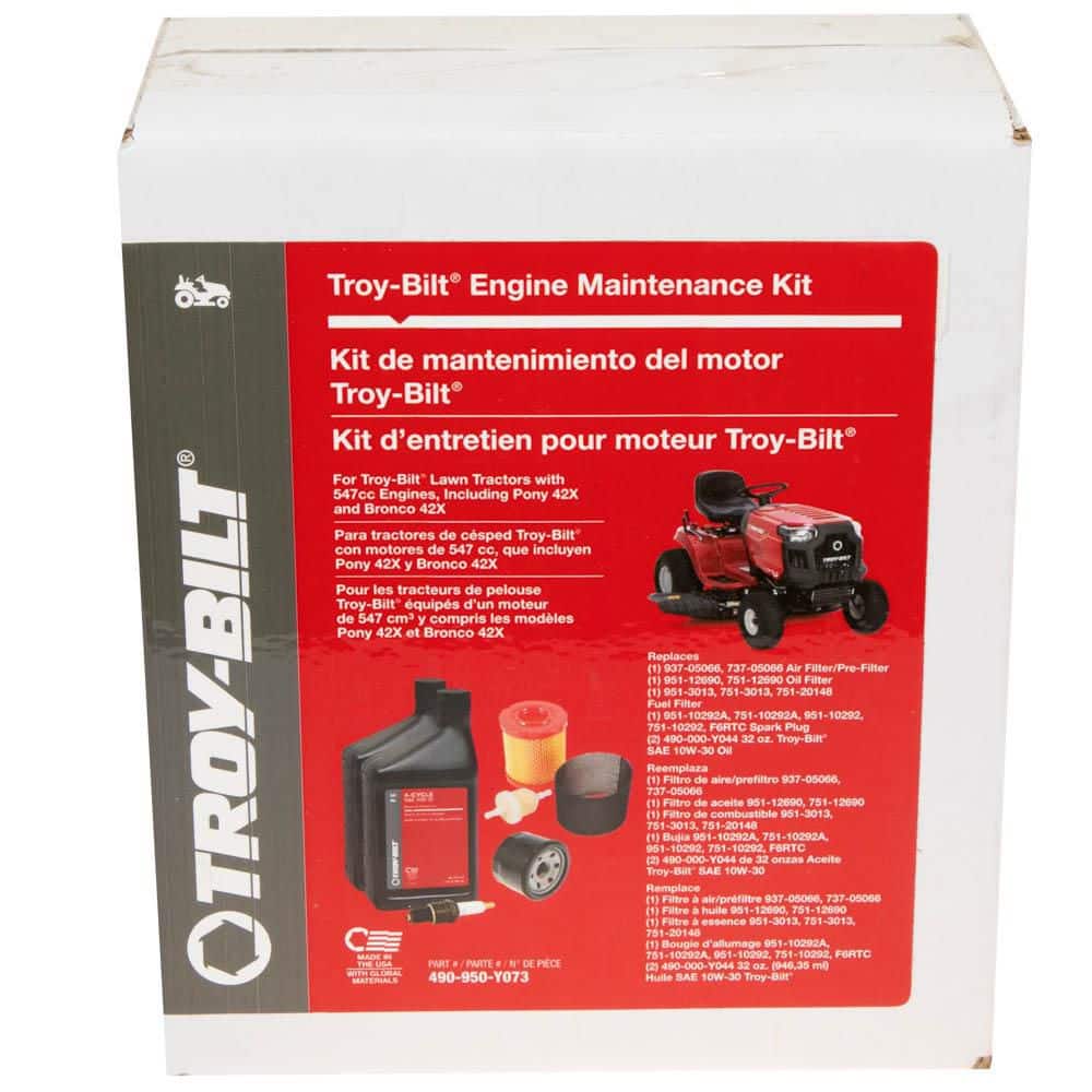 Troy-Bilt Engine Maintenance Kit for Lawn Tractors and RZT Mowers with ...