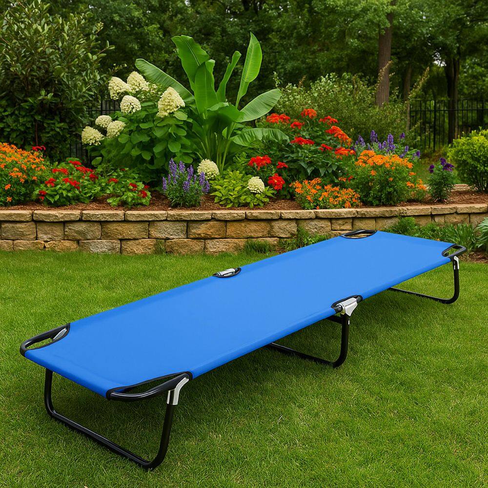 Benjara Black Metal Frame Outdoor Chaise Lounge BM325922 - The Home Depot