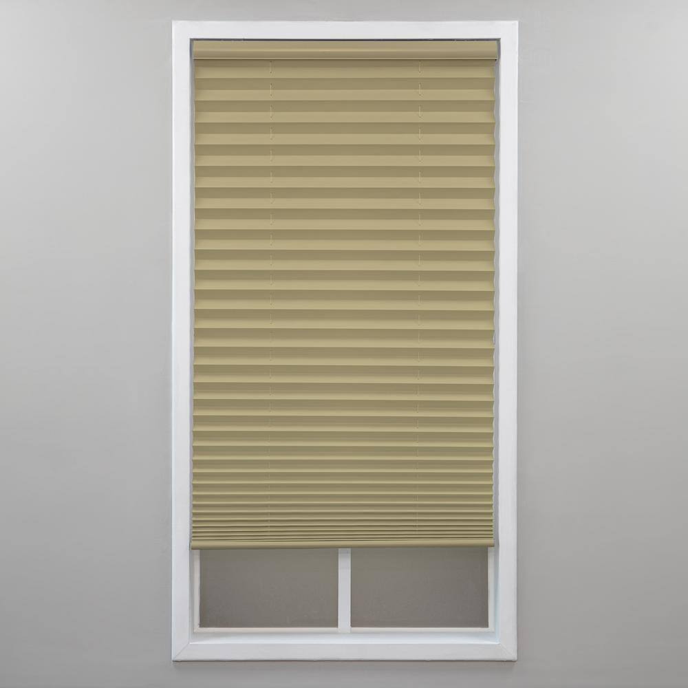 StyleWell Camel Cordless Light Filtering Polyester Pleated Shades - 23. ...