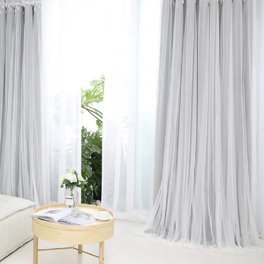 Shatex Indoor/Outdoor Mosquito Netting Curtain 63 in. x 96 in. Gary (2 ...
