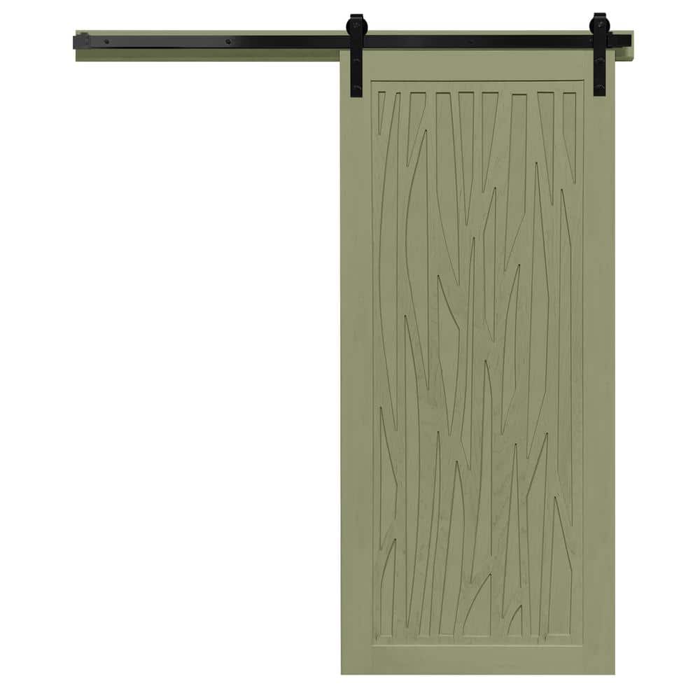 VeryCustom 30 in. x 84 in. Howl at the Moon Rain Tree Wood Sliding Barn ...