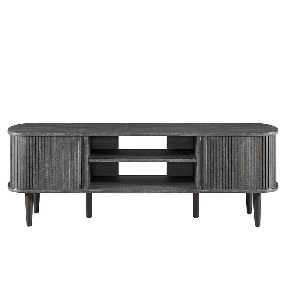 MODWAY Contour 55 in. TV Stand in Charcoal EEI-6158-CHA - The Home Depot