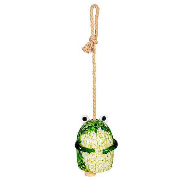 Evergreen 7 in. Art Glass Frog Bell 84G5632 - The Home Depot