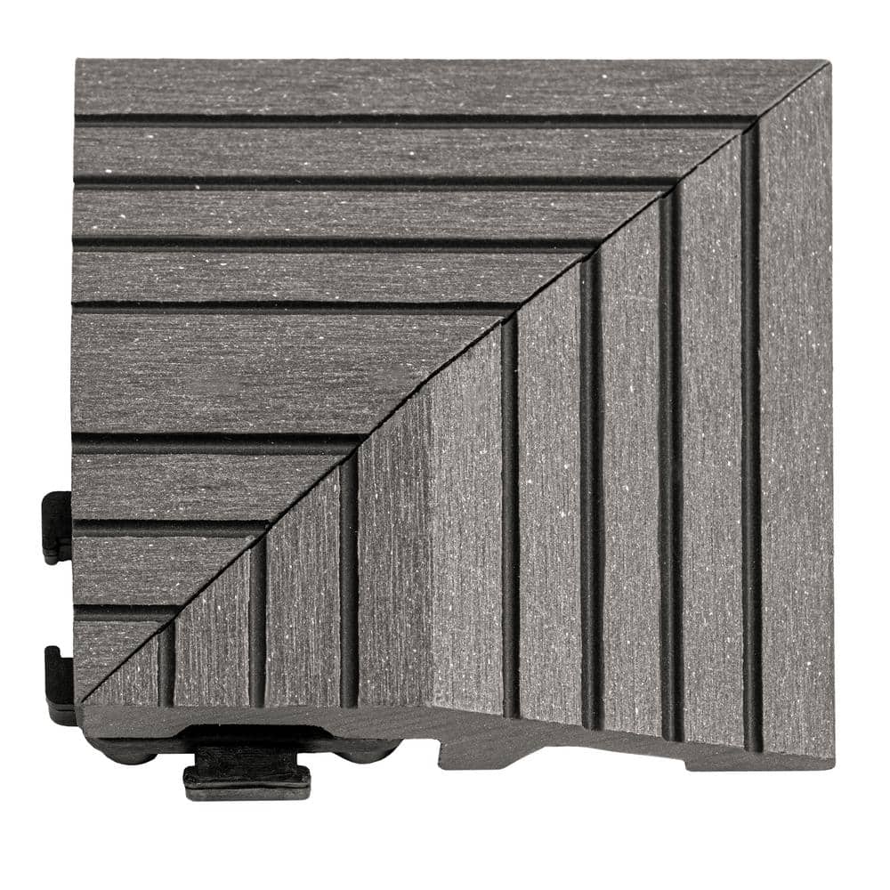 CREATIVE SURFACES 3 in. x 3 in. Composite Deck Tile Corner Trim in ...
