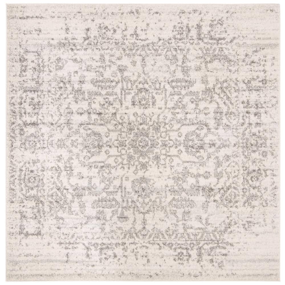 SAFAVIEH Madison Silver/Ivory 4 ft. x 4 ft. Square Area Rug MAD603G-4SQ ...