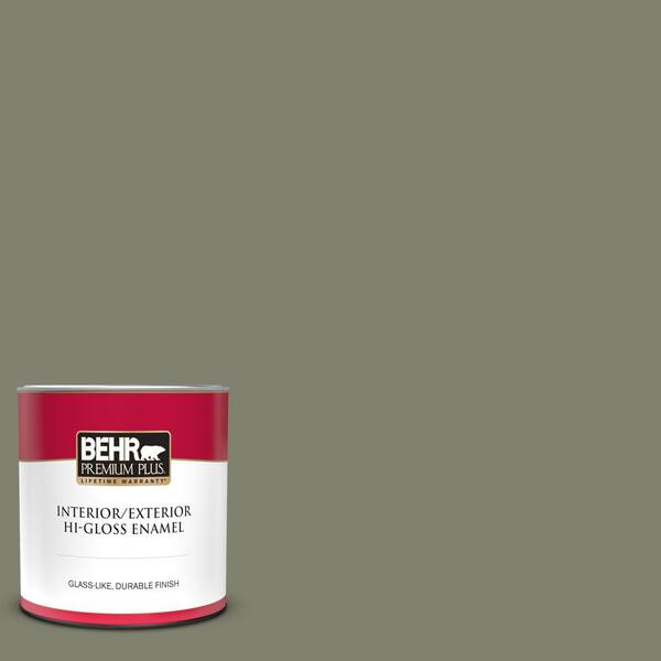BEHR PREMIUM PLUS 1 qt. #PPU10-18 Lizard Green Hi-Gloss Enamel Interior ...