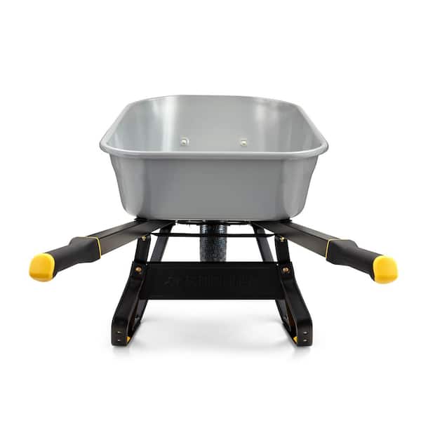 Gorilla 6 cu. ft. PRO Heavy-Duty Steel Tub Wheelbarrow, Steel Braces ...