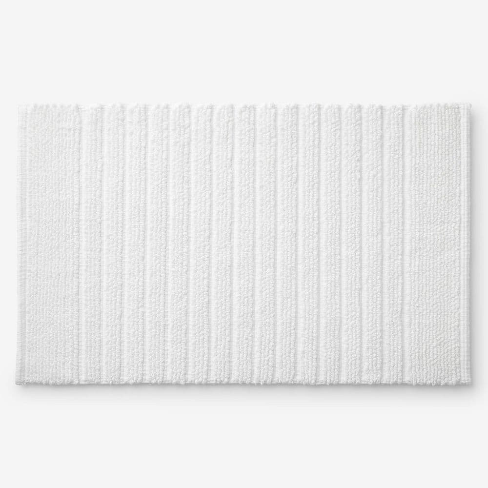 The Company Store Company Cotton Stripe Textured 17 in. x 24 in. White ...