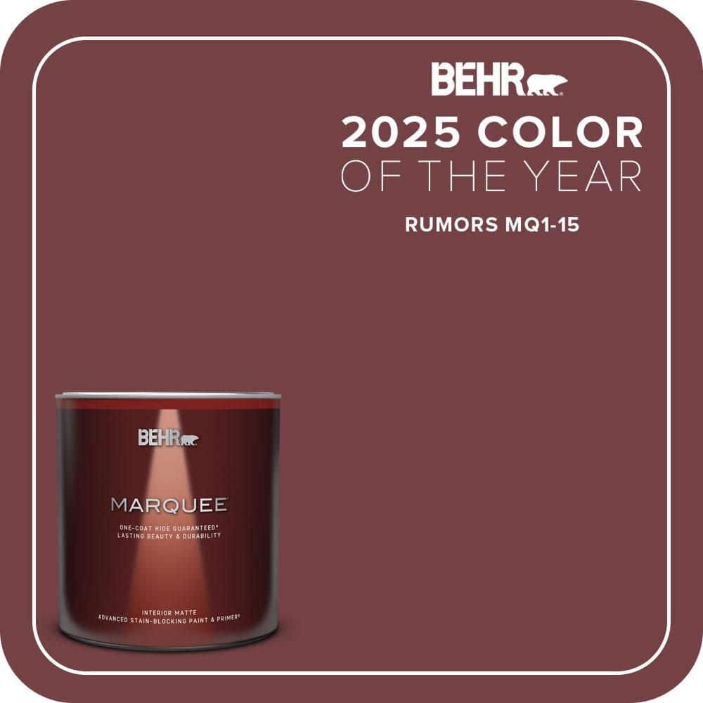BEHR MARQUEE 1 qt. #MQ1-15 Rumors One-Coat Hide Matte Interior Paint ...