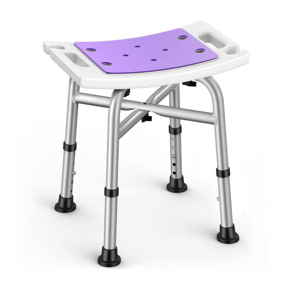 Anqtovp 18.8in W Freestanding Adjustable Shower Stool w/ Suction Feet ...