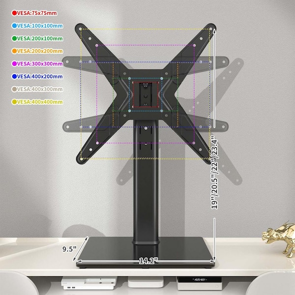Angel Sar Adjustable Universal Swivel TV Stand Base Table Top TV Stand for 21 in. to 55 in. TVs with 90 Degree Swivel ODBT1898 The Home Depot