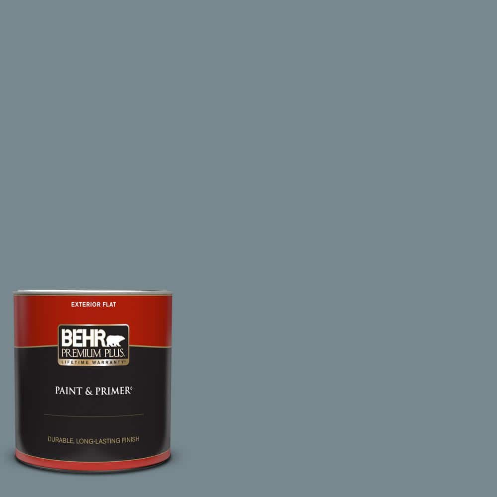 BEHR PREMIUM PLUS 1 qt. #N470-5 Norwegian Blue Flat Exterior Paint ... BEHR PREMIUM PLUS 1 qt. #N470-5 Norwegian Blue Flat Exterior Paint ...