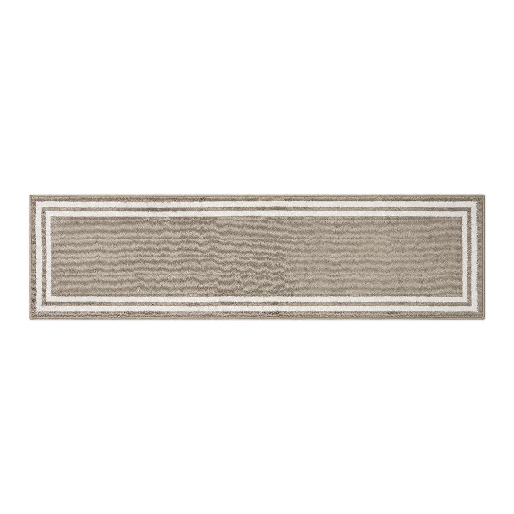 Laura Ashley Debbie Double Border 2-Tone Linen/Ivory 2 ft. x 6 ft ...